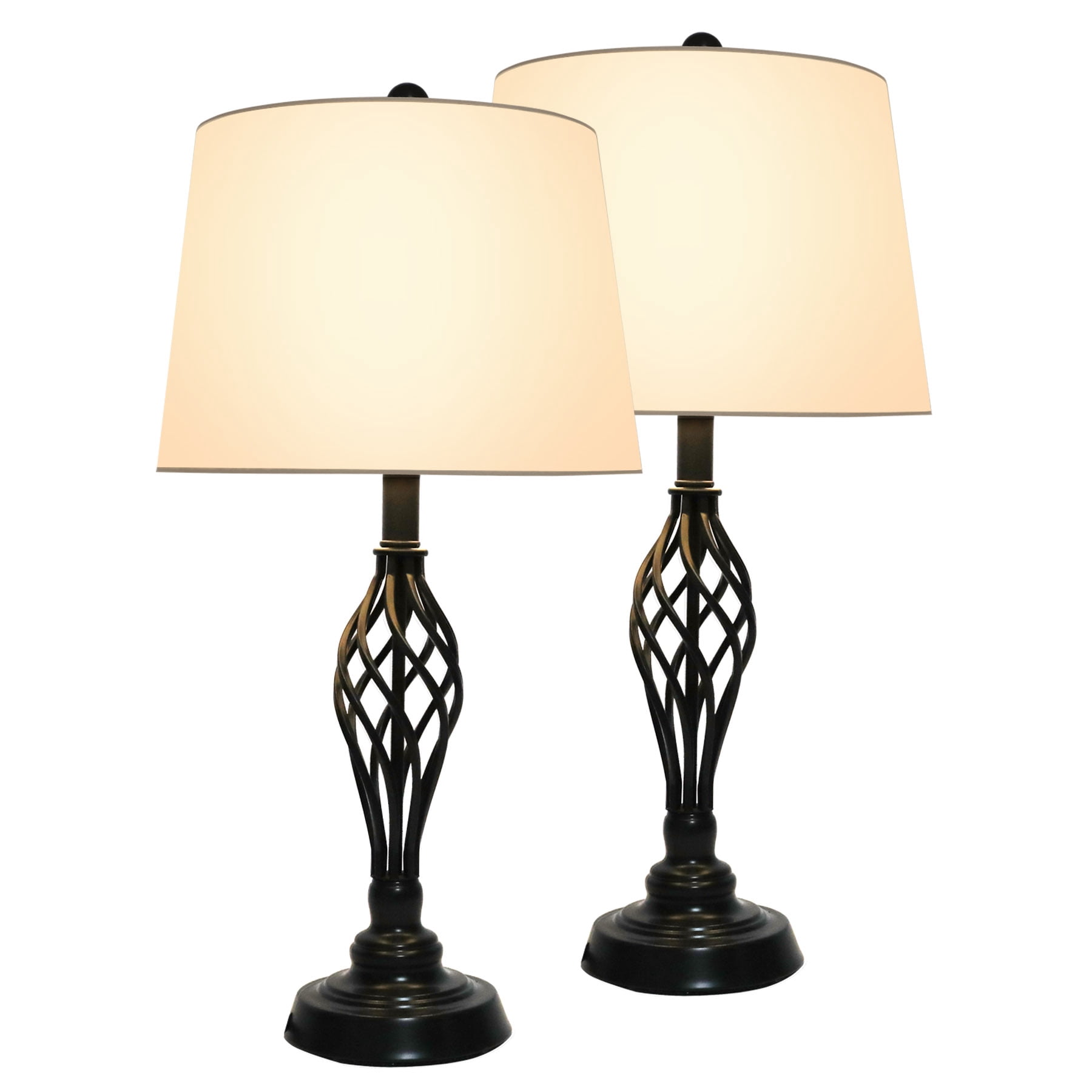 Bestco 26” Farmhouse Country Table Lamps，2 Pcs Retro End Table Lamps ...