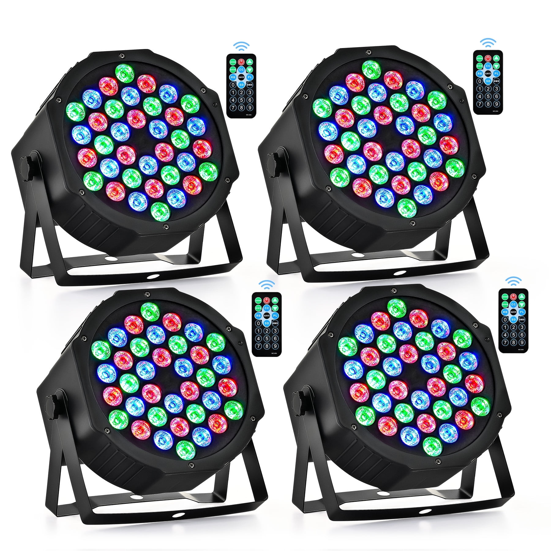 Bestco 36 LED Stage Lights, Par Lights with Remote Control, DMX ...