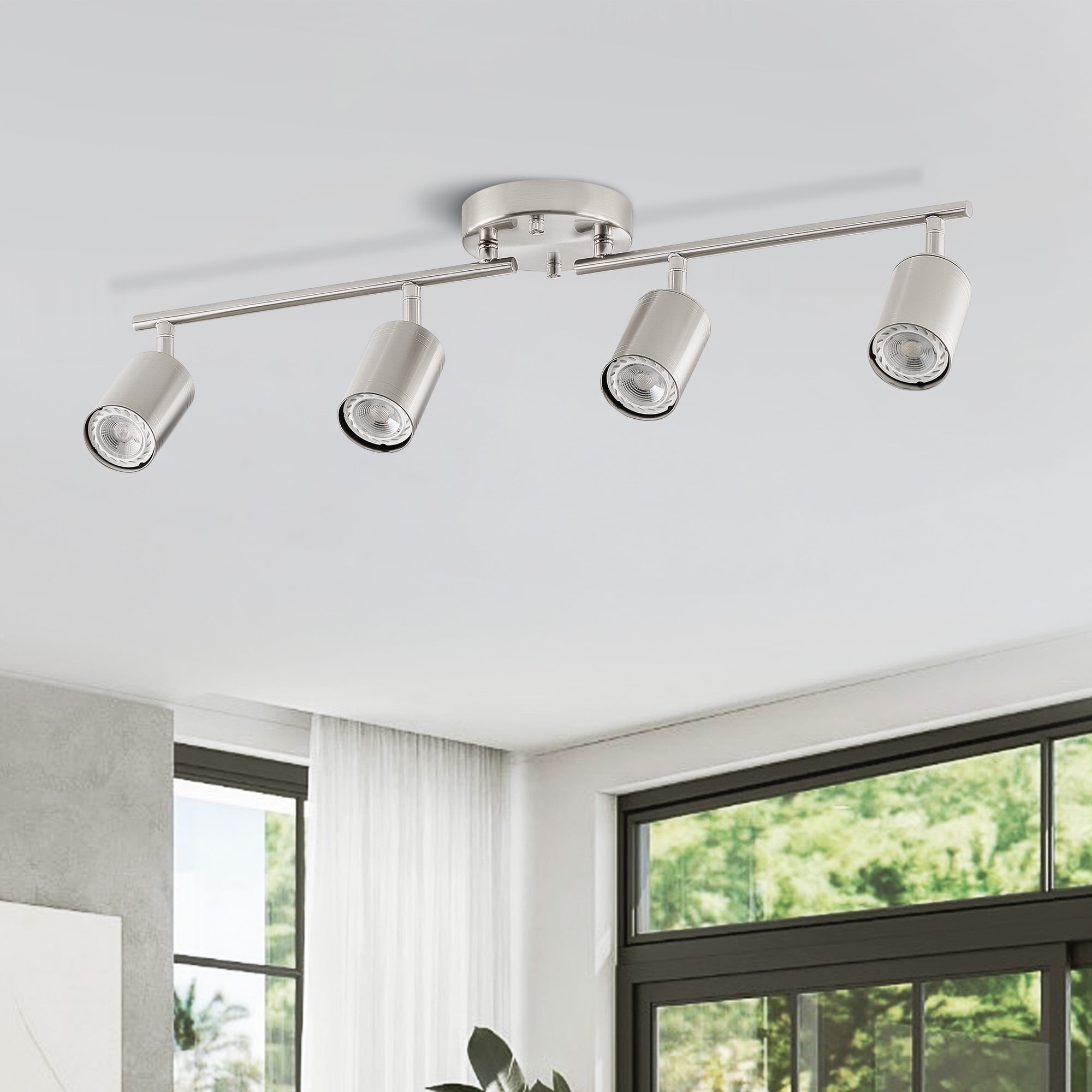 Bestco 4-Light Track Lighting Fixture with Adjustable Heads & Light ...