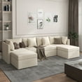 Bestco Modular Couches and Sofas Sectional 4 Seat U Shaped Sofa w ...