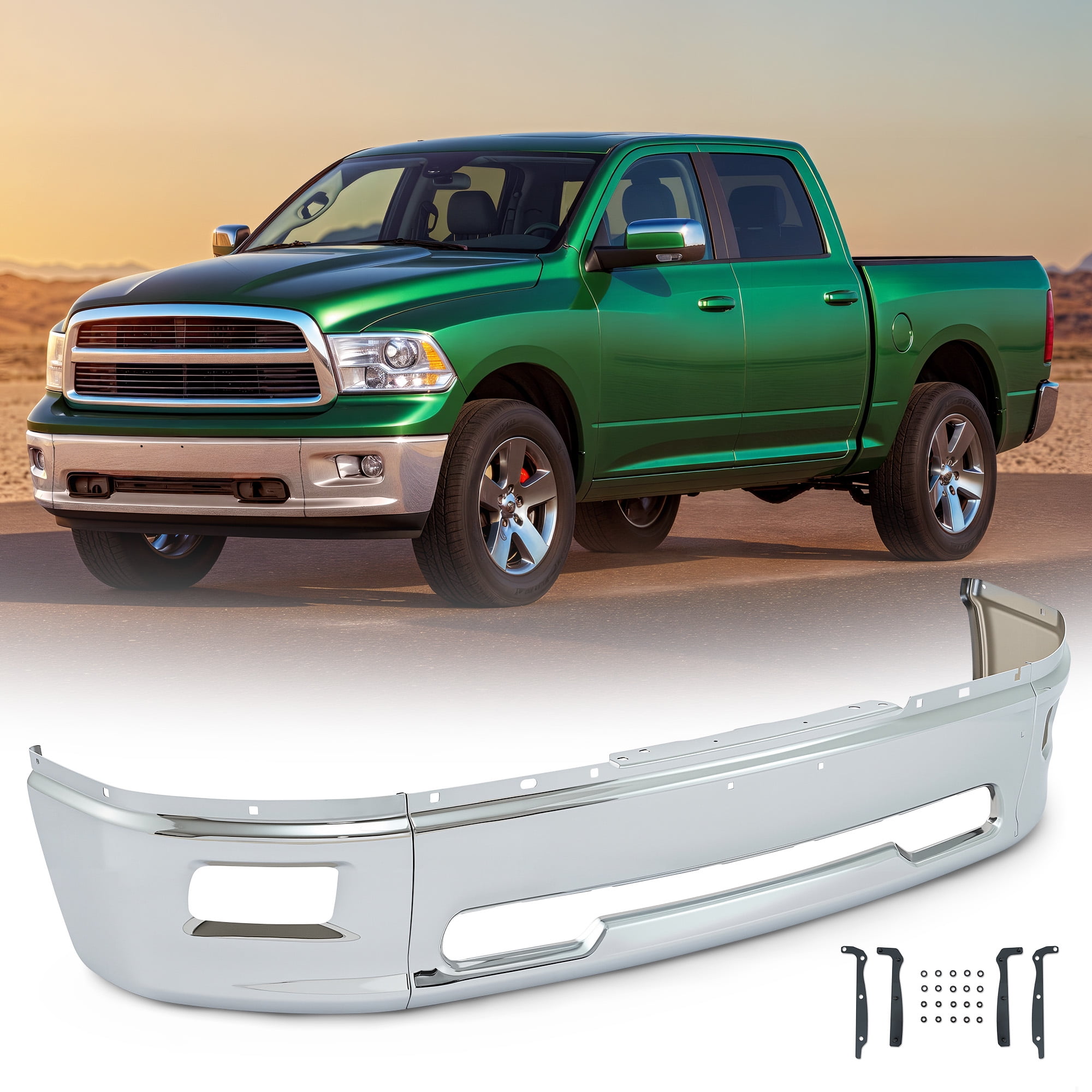Bestco Split Front Bumper for 2009-2012 Dodge Ram 1500 Steel with Fog ...