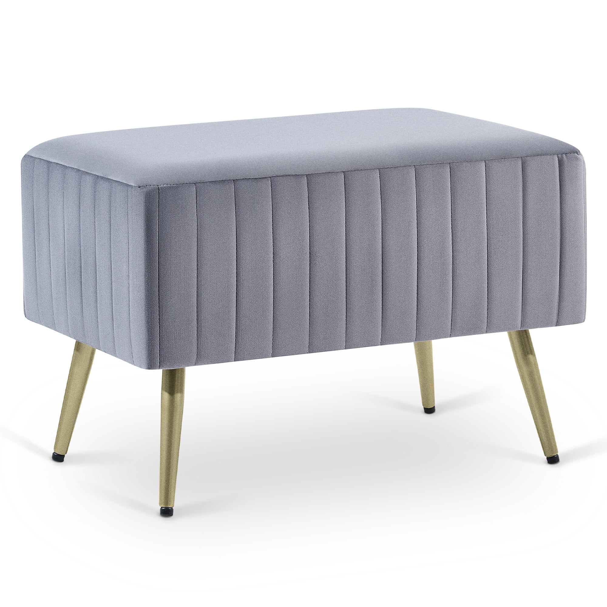 Upholstered Entryway Bench, Bedroom End Ottoman with Fabric Cushion ...