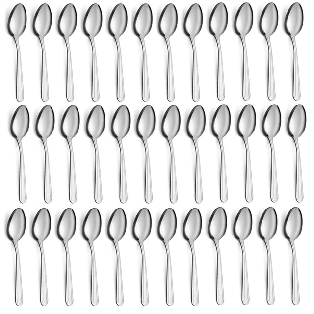 "Bestdin 36-Piece 8"" Stainless Steel Dinner Spoons, Mirror Polished ...