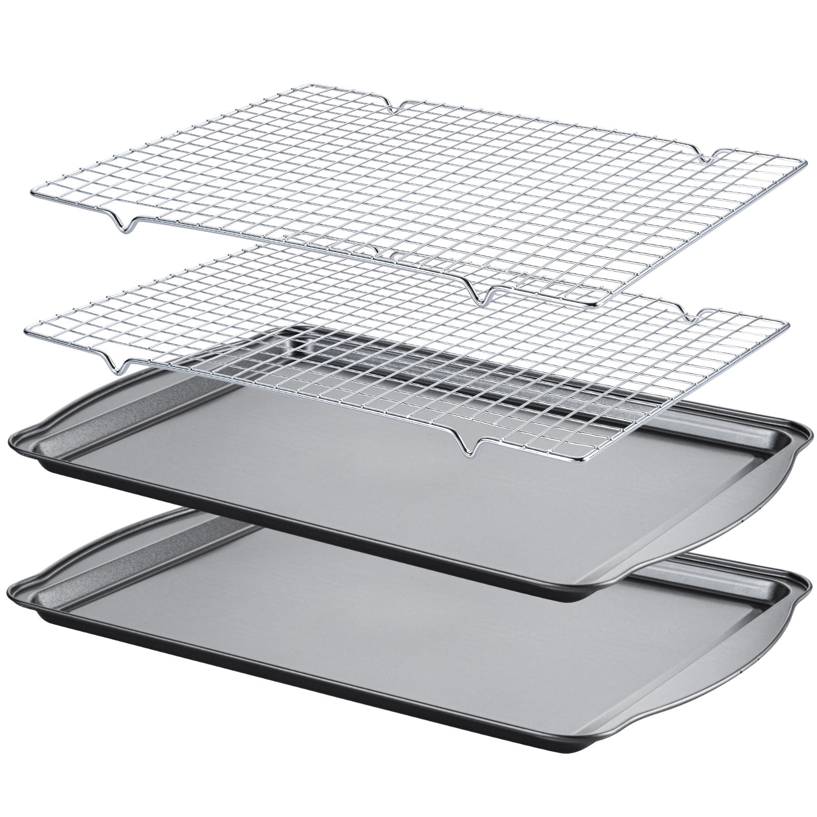 Bestdin Baking Sheets and Racks Set, 4 Pieces Nonstick Carbon Steel ...