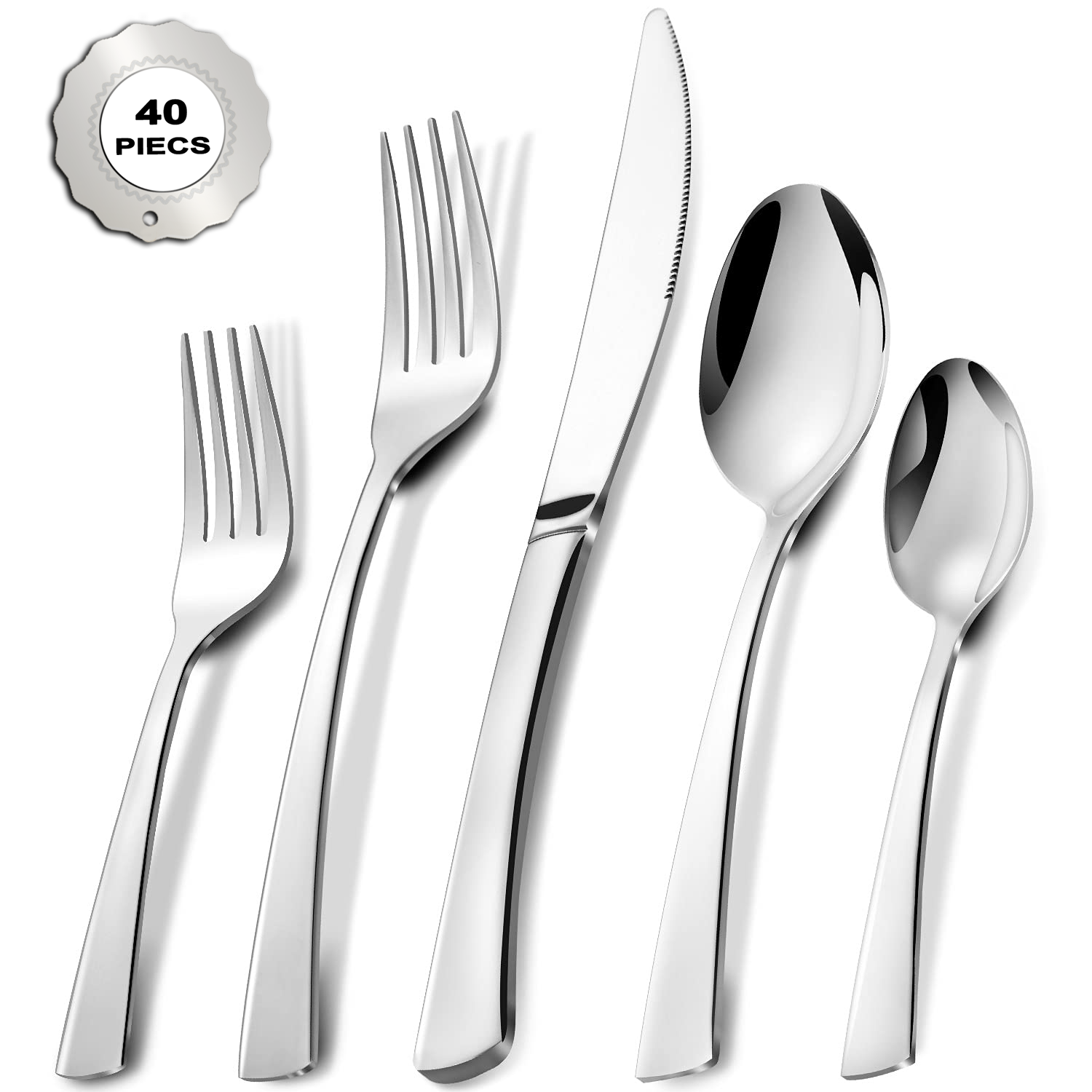 Bestdin Cutlery Set For 8 People 40 Pieces Stainless Steel Cutlery