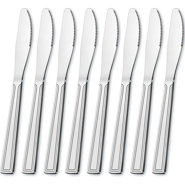 Bestdin 24-Piece Stainless Steel Dinner Knife Set, Mirror Polished ...
