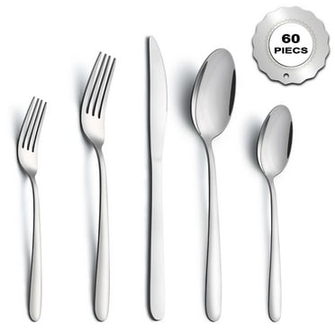Walchoice 24-Piece Black Silverware Set, Stainless Steel Forks and ...