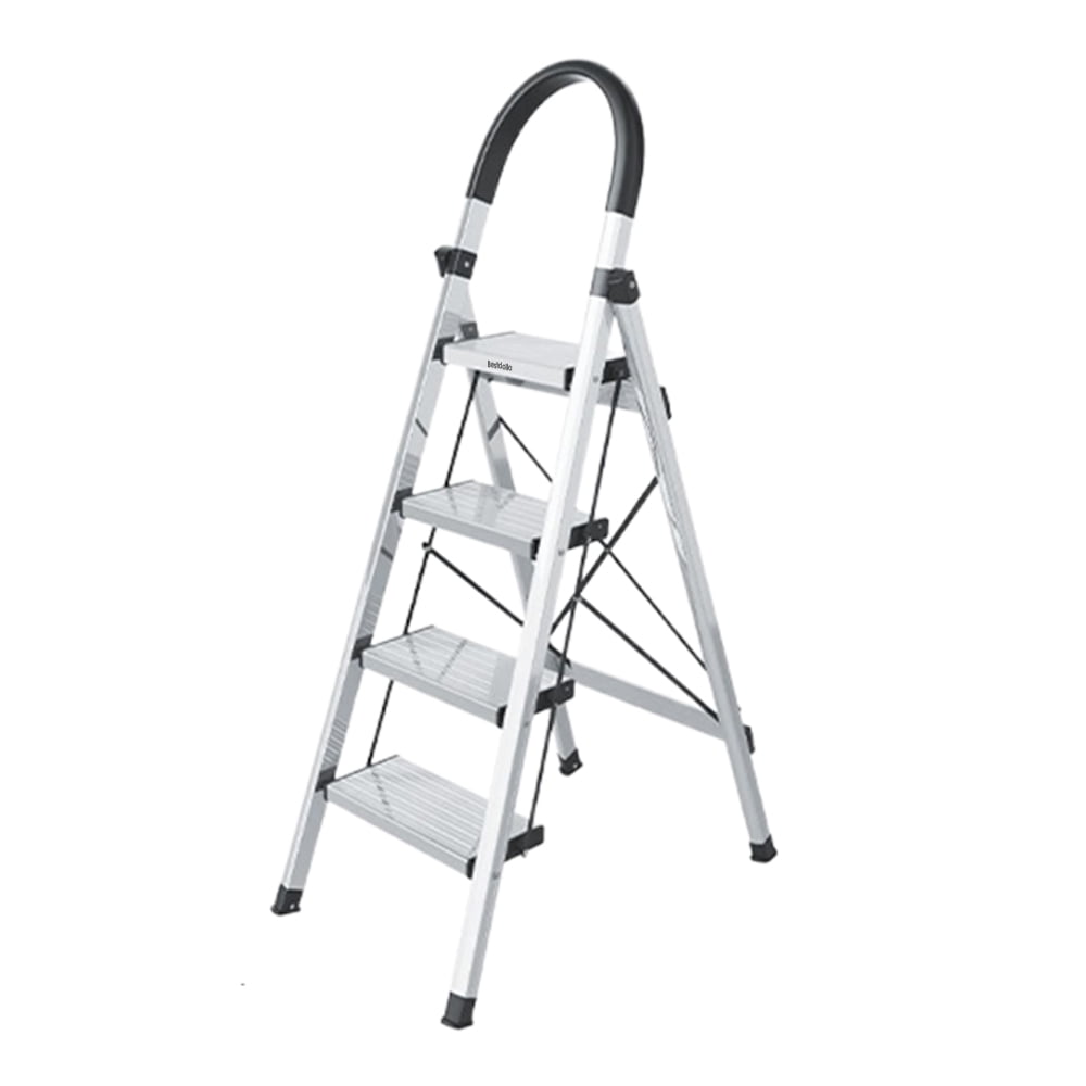 Bestdolla Ladders of metal, 4 Step Ladder, Retractable Handgrip Folding ...