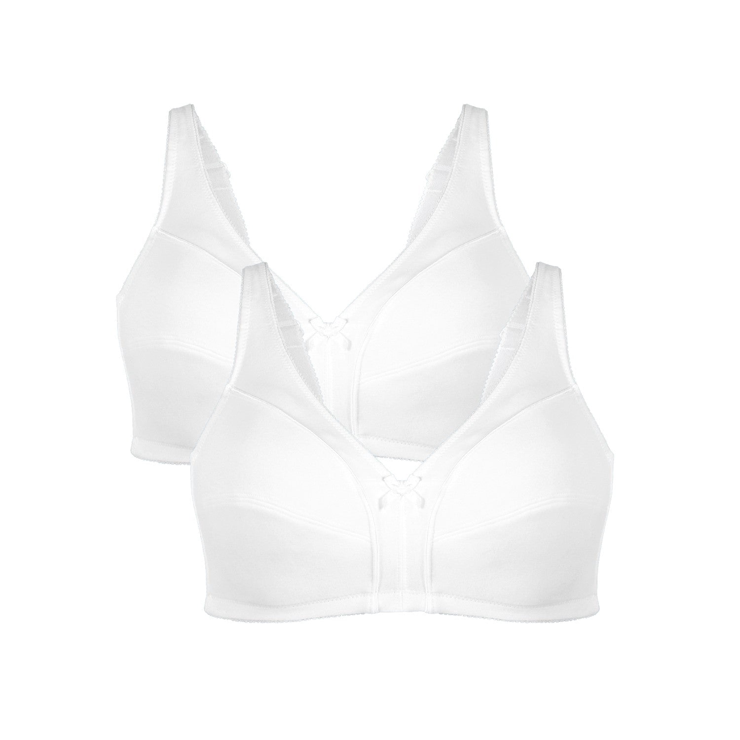 Bestform Comfortable Wireless Cotton Bra with Unlined Seamed Cups, 2 ...