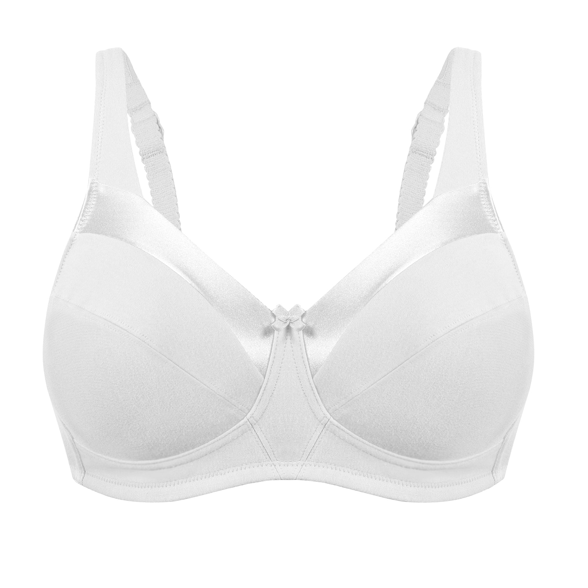 Women's Bestform 5006715 Satin Trim Wireless Cotton Unlined Cup Bra ...