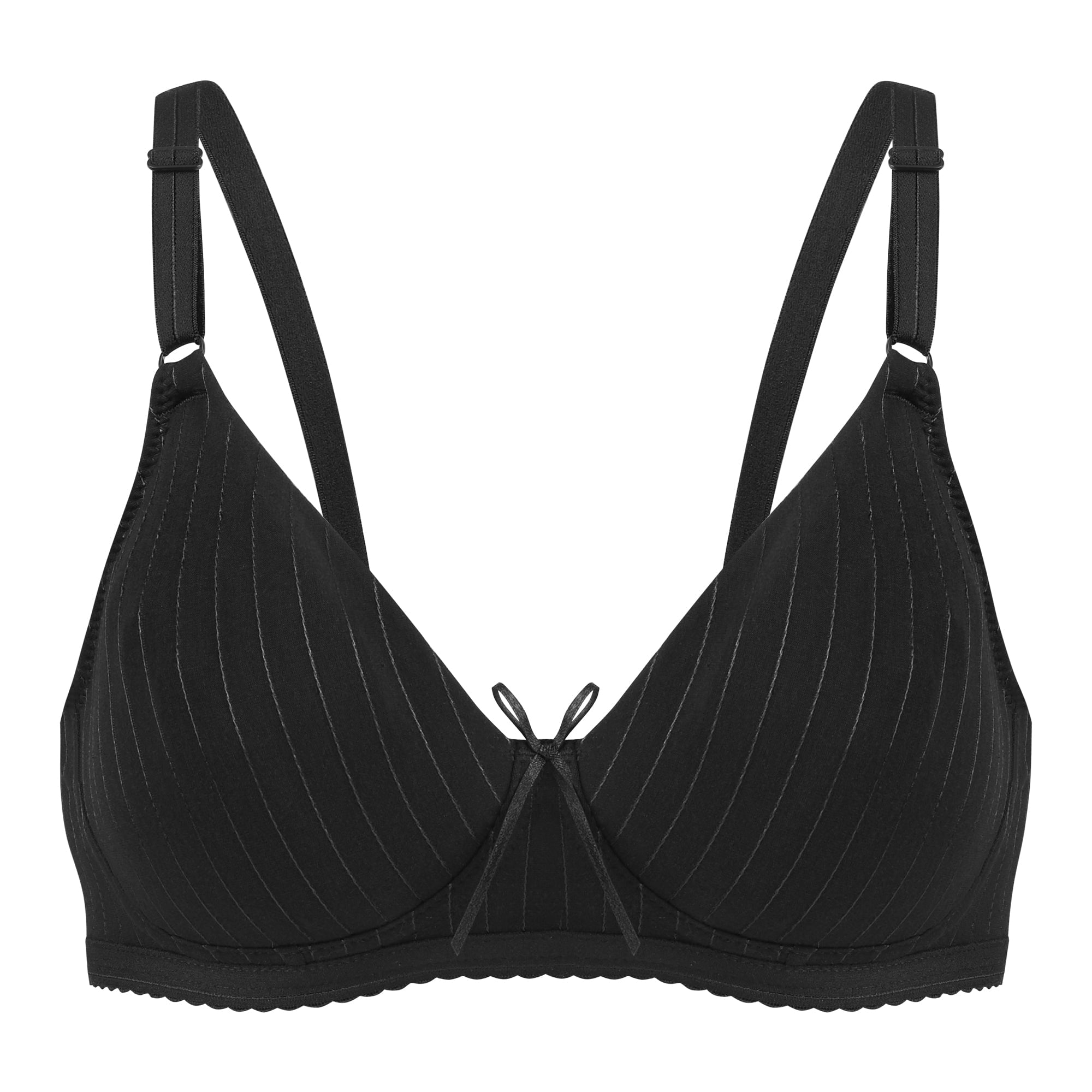 Women's Bestform 5006248 Striped Wireless Cotton Lightly-Lined Cup Bra ...