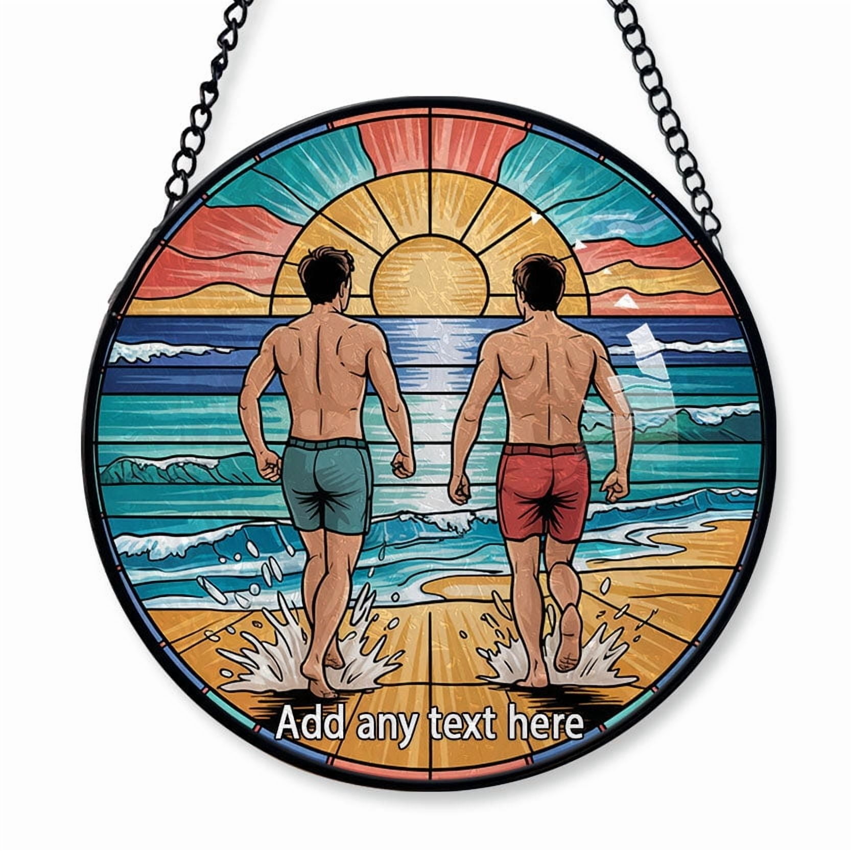 Bestfriend & Siblings Beach Friends Stained Glass Suncatcher Window ...