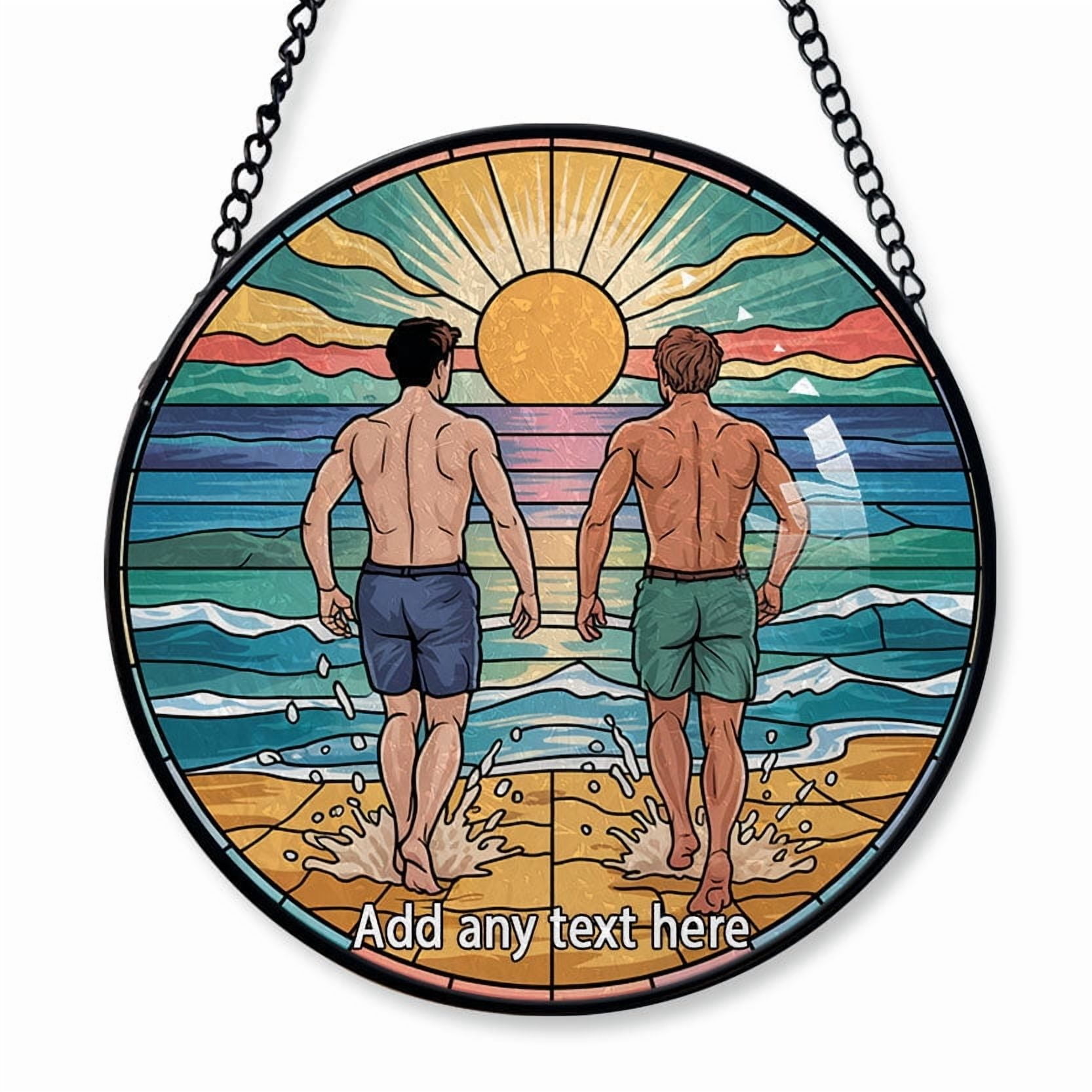 Bestfriend & Siblings Beach Friends Stained Glass Suncatcher Window ...
