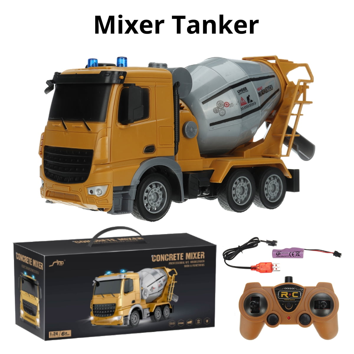 Bestgoods 1:24 Remote Controls Construction Dump Truck for Boys Kids ...