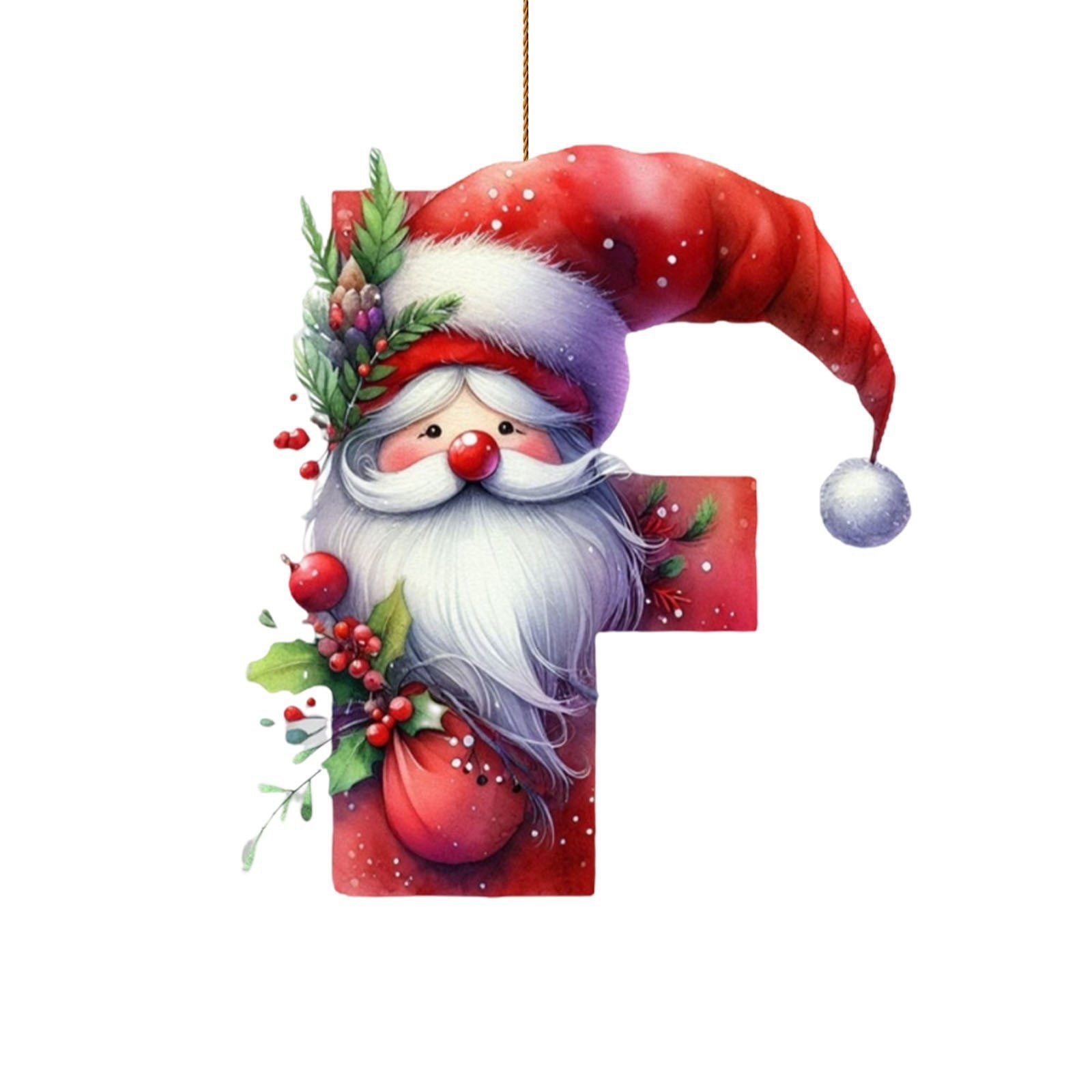 Besthm 2025 New 26 Smiling Santa Claus Alphabet Ornaments for Christmas ...