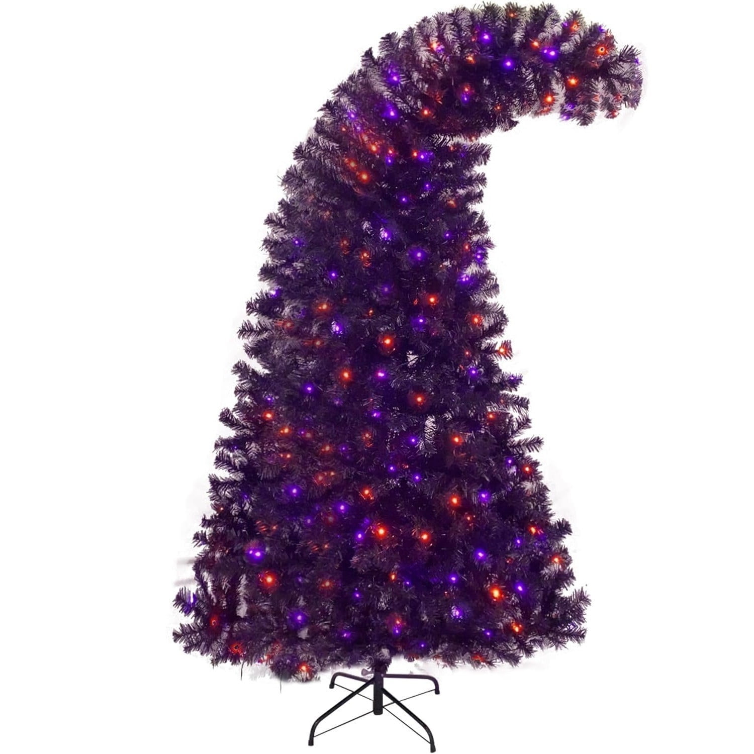 Besthm 4.9 Feet Pre-Lit Black Halloween Christmas Tree with 1050 Branch ...