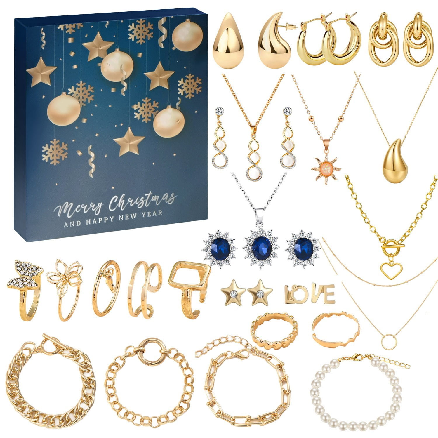 Besthm Christmas Jewelry Advent Calendar 2025, 24-Days Christmas ...