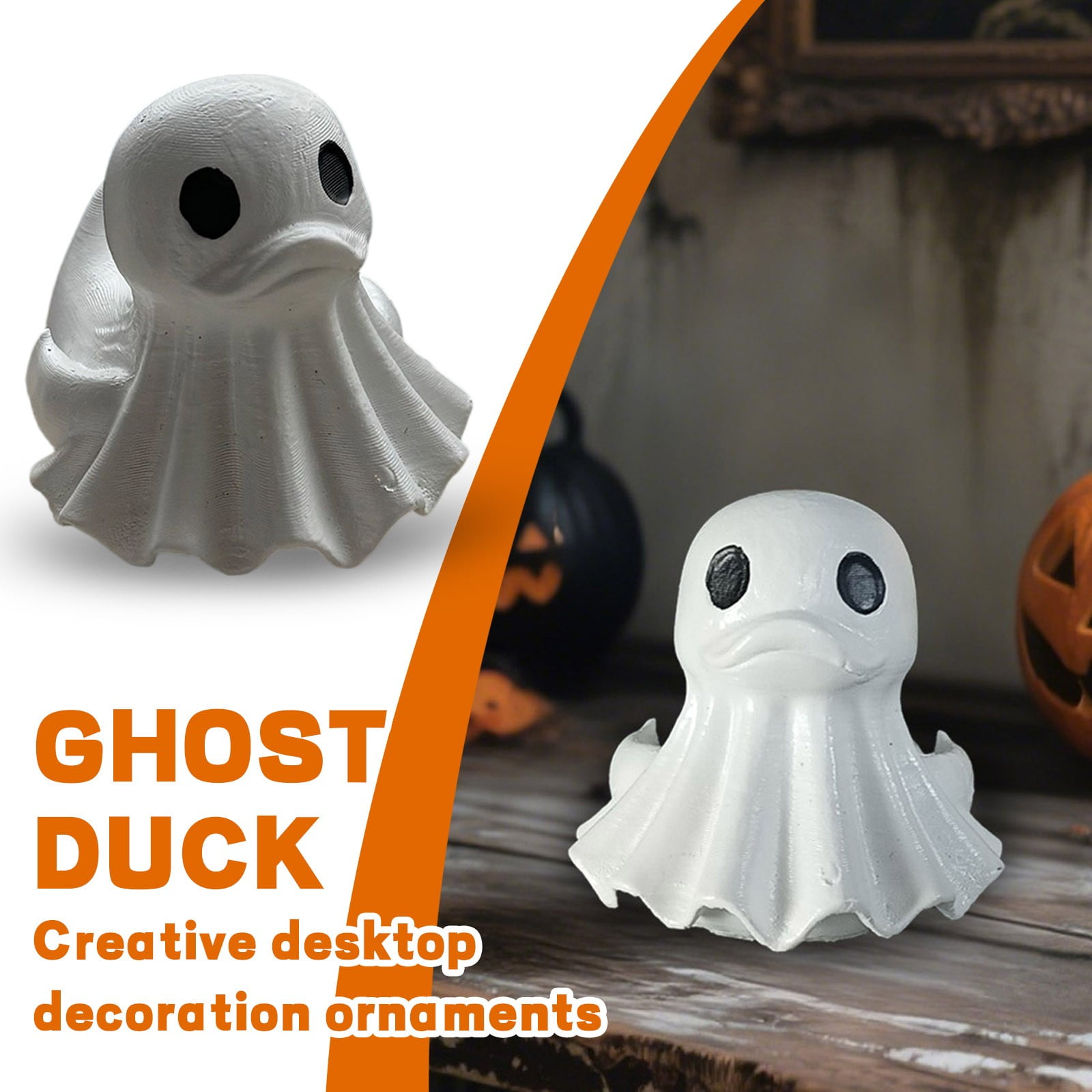 Besthm Ghost Duck Figurine – Halloween Duck Decor, Spooky Rubber Duck ...