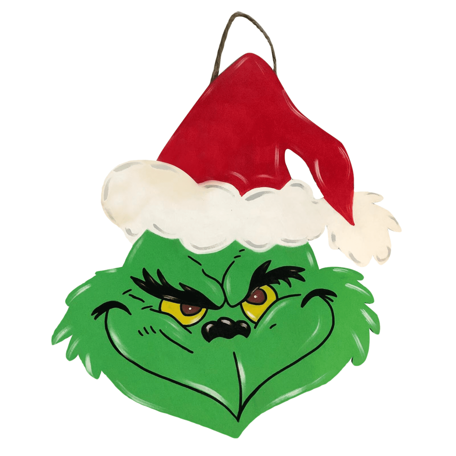 Besthm Grinch Christmas Round Wooden Hanging Front Door Decor Sign ...