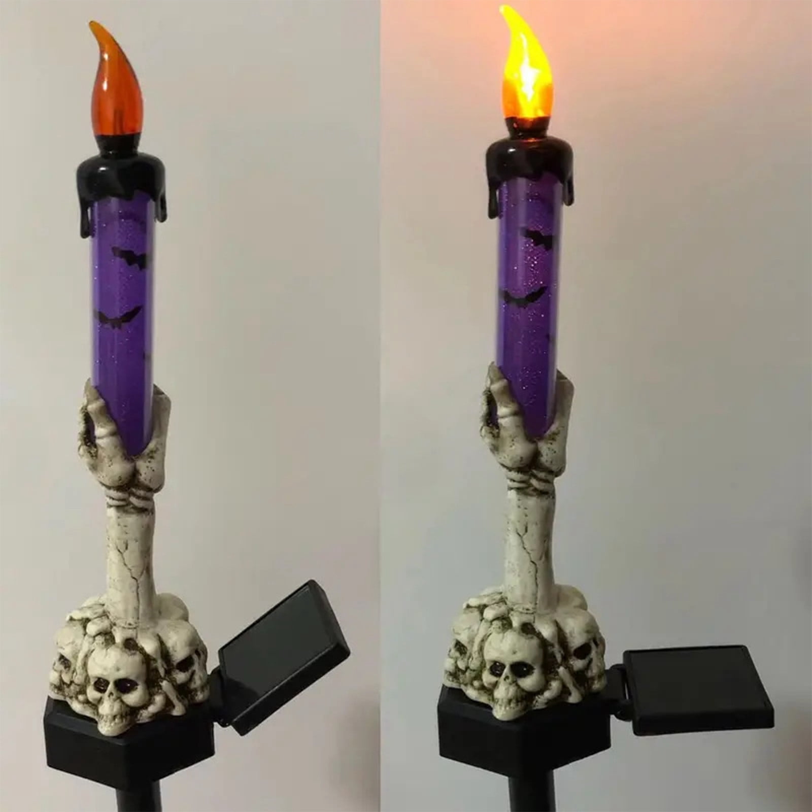 Besthm Halloween Candle Light Stakes, 1 Pack Skeleton Hands Hold ...