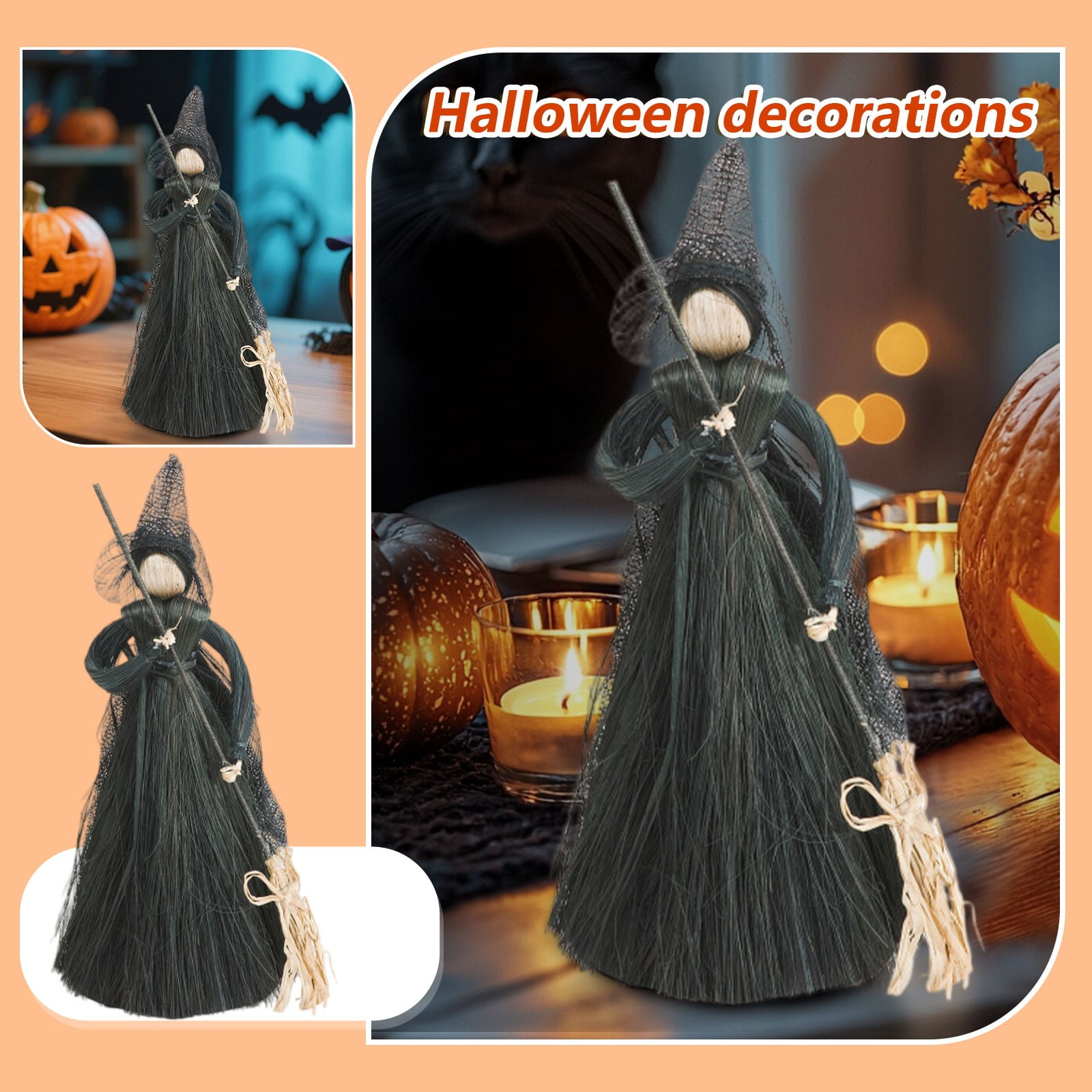 Besthm Halloween Decoration Witch Doll Tree Topper Hanging Decorations ...