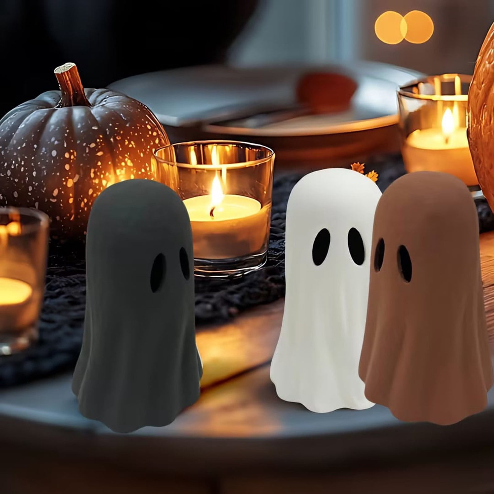 Besthm Halloween Ghost Figurine,Cute Spooky Resin Ghost Statue ...