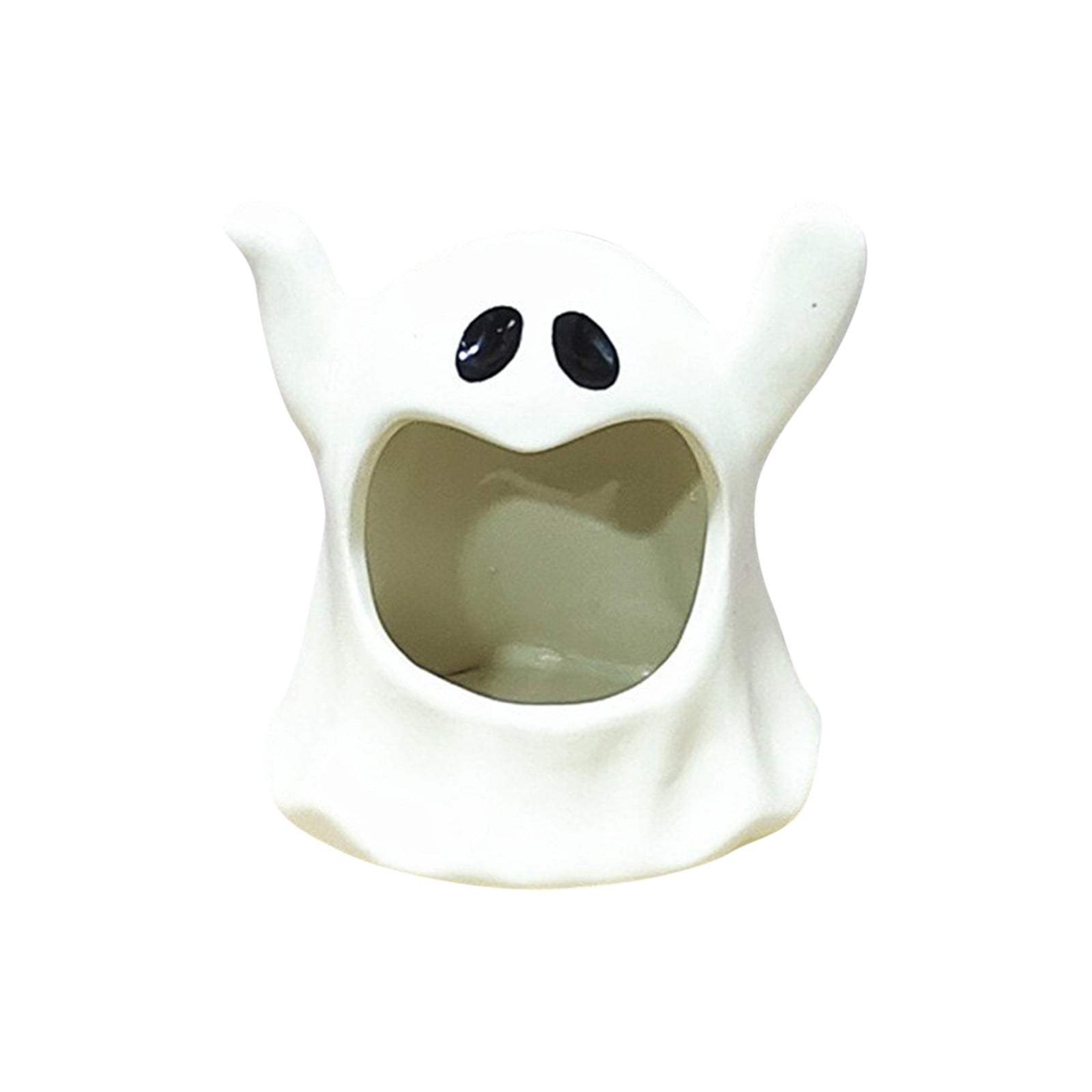 Besthm Halloween Ghost Shaped Candy Dish 4.33 inches, Ceramic Ghost ...