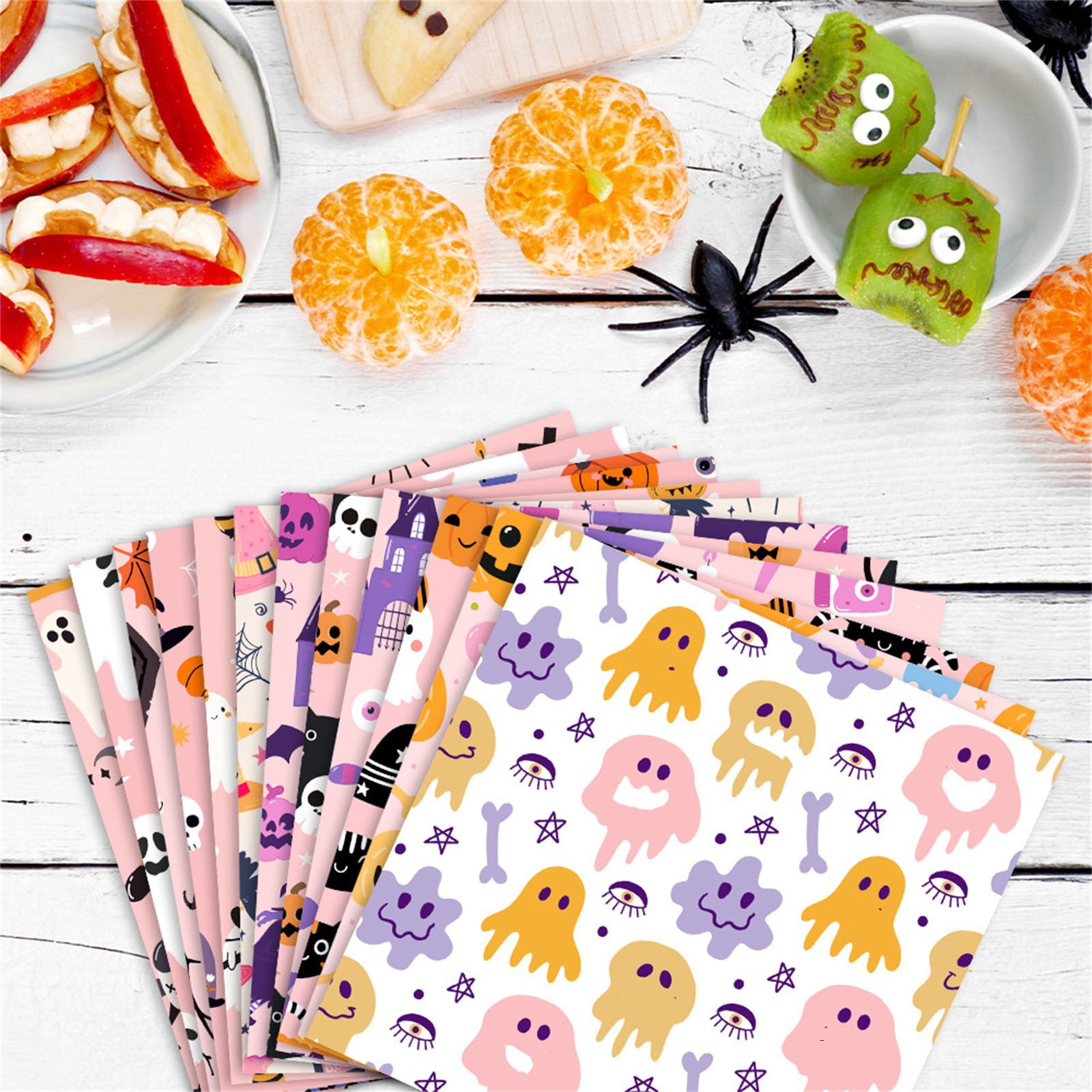 Besthm Halloween Gift Wrapping Paper Set - 12 sheets of paper with ...