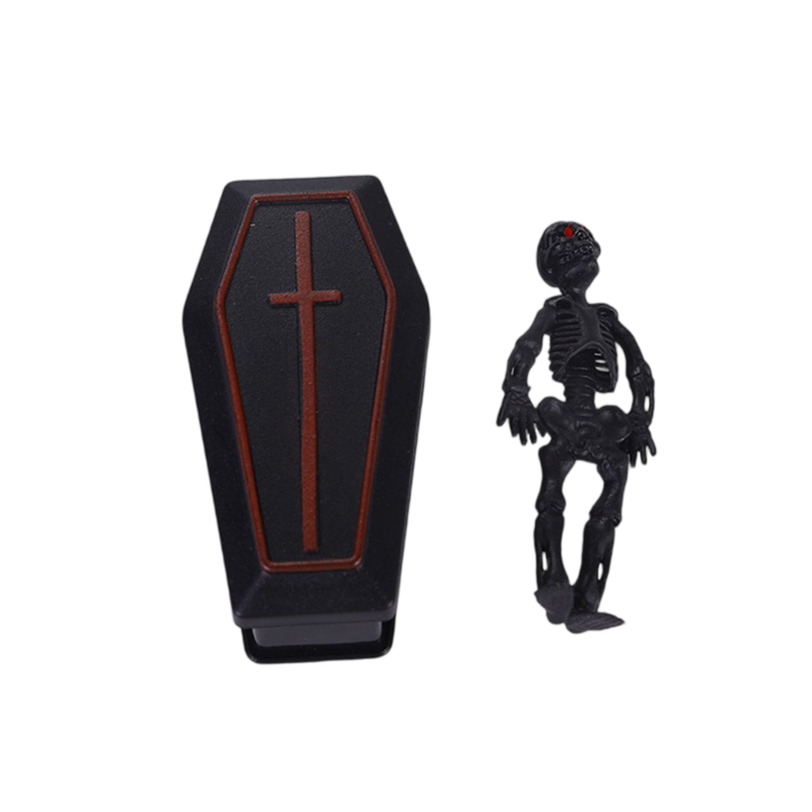 Besthm Halloween Miniature Coffin & Skeleton Set, A Tiny 2.7-Inch Crypt ...
