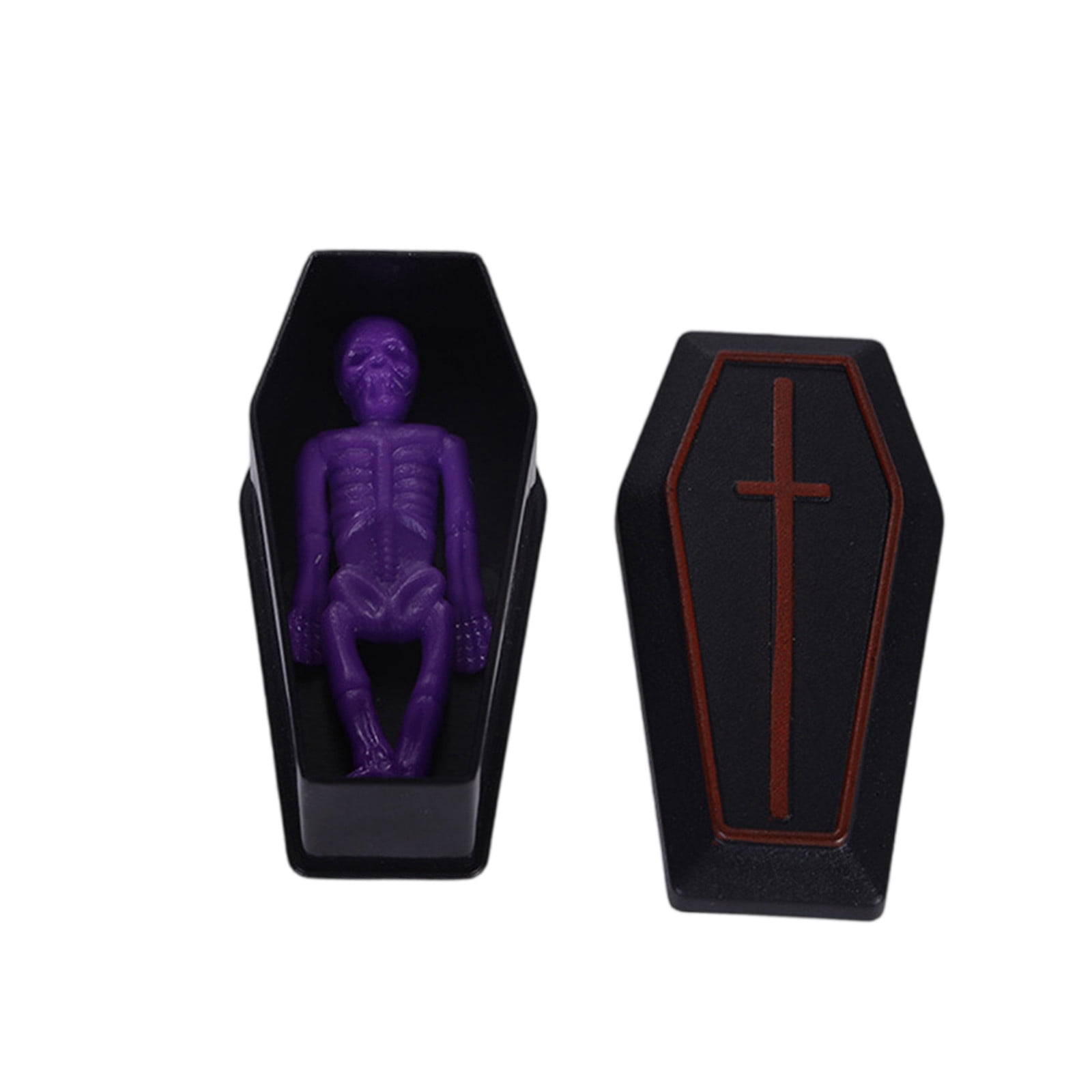 Besthm Halloween Miniature Coffin & Skeleton Set, A Tiny 2.7-Inch Crypt ...