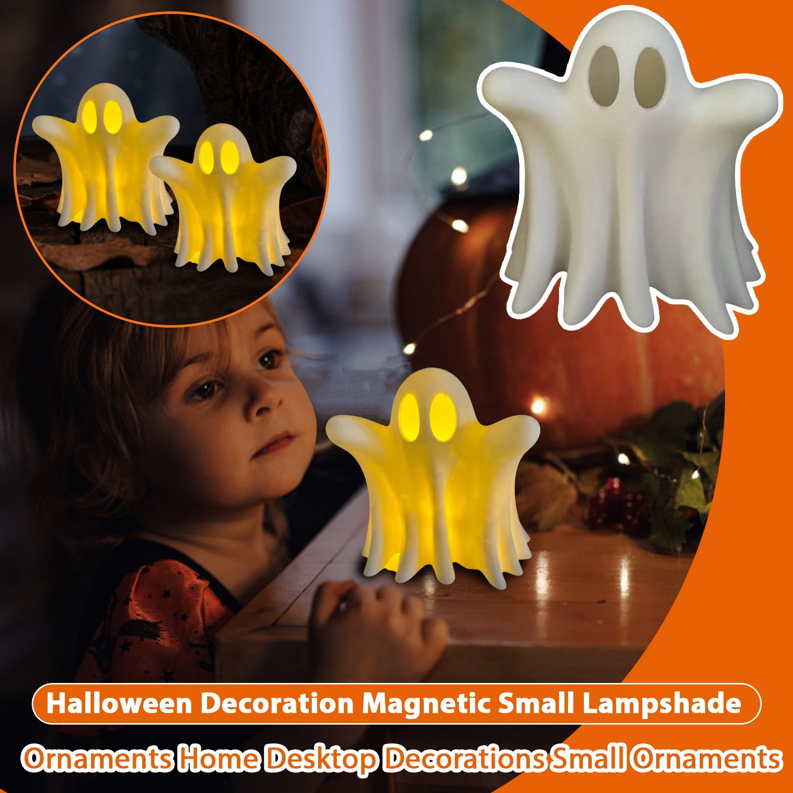 Besthm Magnet Ghost Light Up Decor, Cute Ghost Halloween Decor, Small ...
