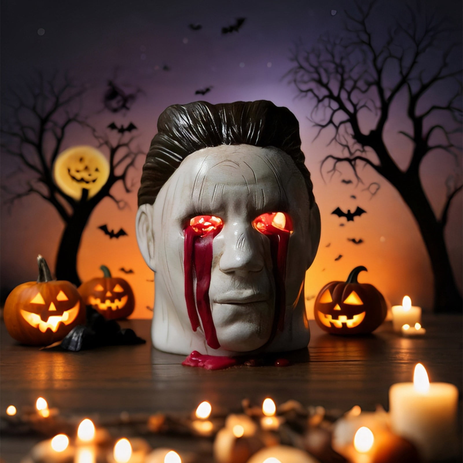 Besthm Michael Myers Candle Holder, Horror Candle Holder with Bleeding ...