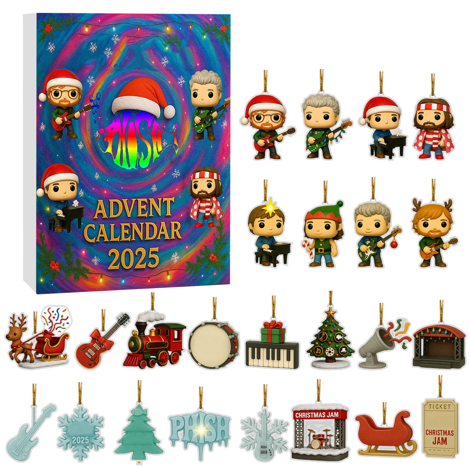 Besthm Phish Rock Band Advent Calendar 2025, 24 PCS Surprise 2D Acrylic ...