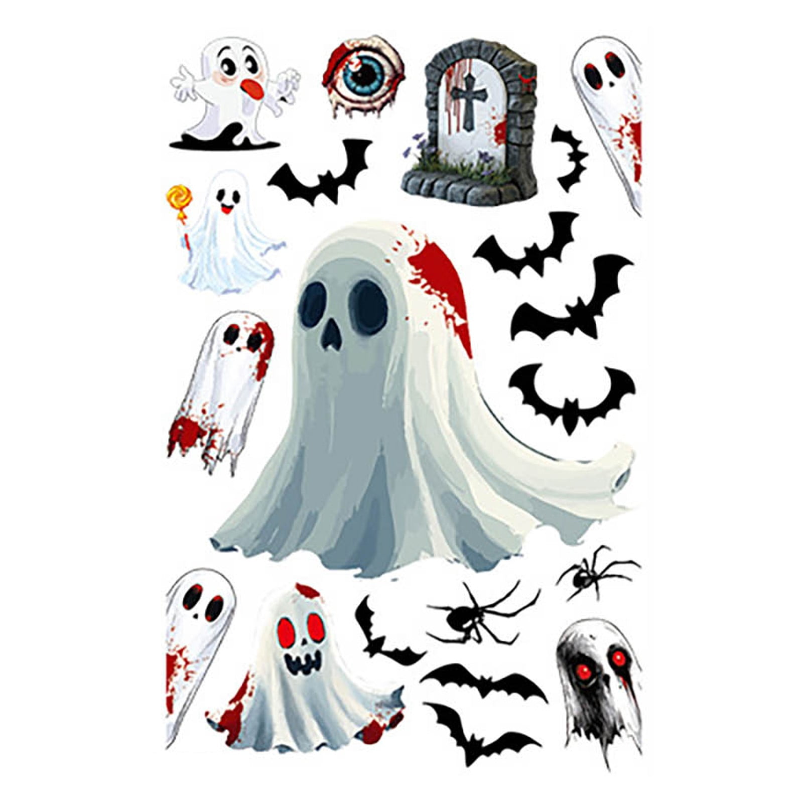 Besthm Spooky Halloween Stickers 11.8 * 7.8 inches, Gothic Zombie Grim ...