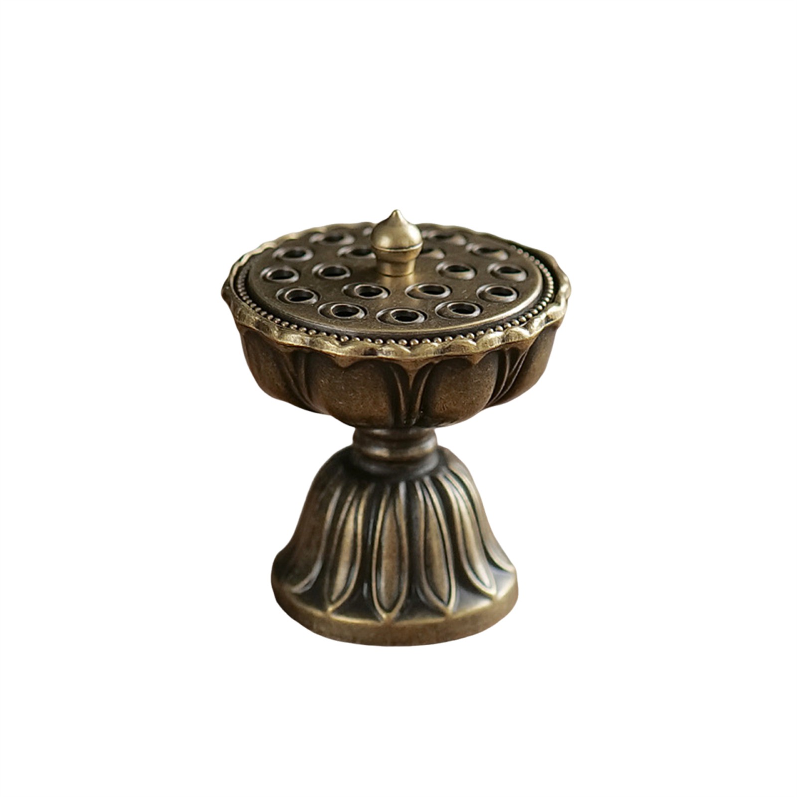 Besthm Vintage Incense Burner, Small Lotus Incense Holder Pure Copper ...
