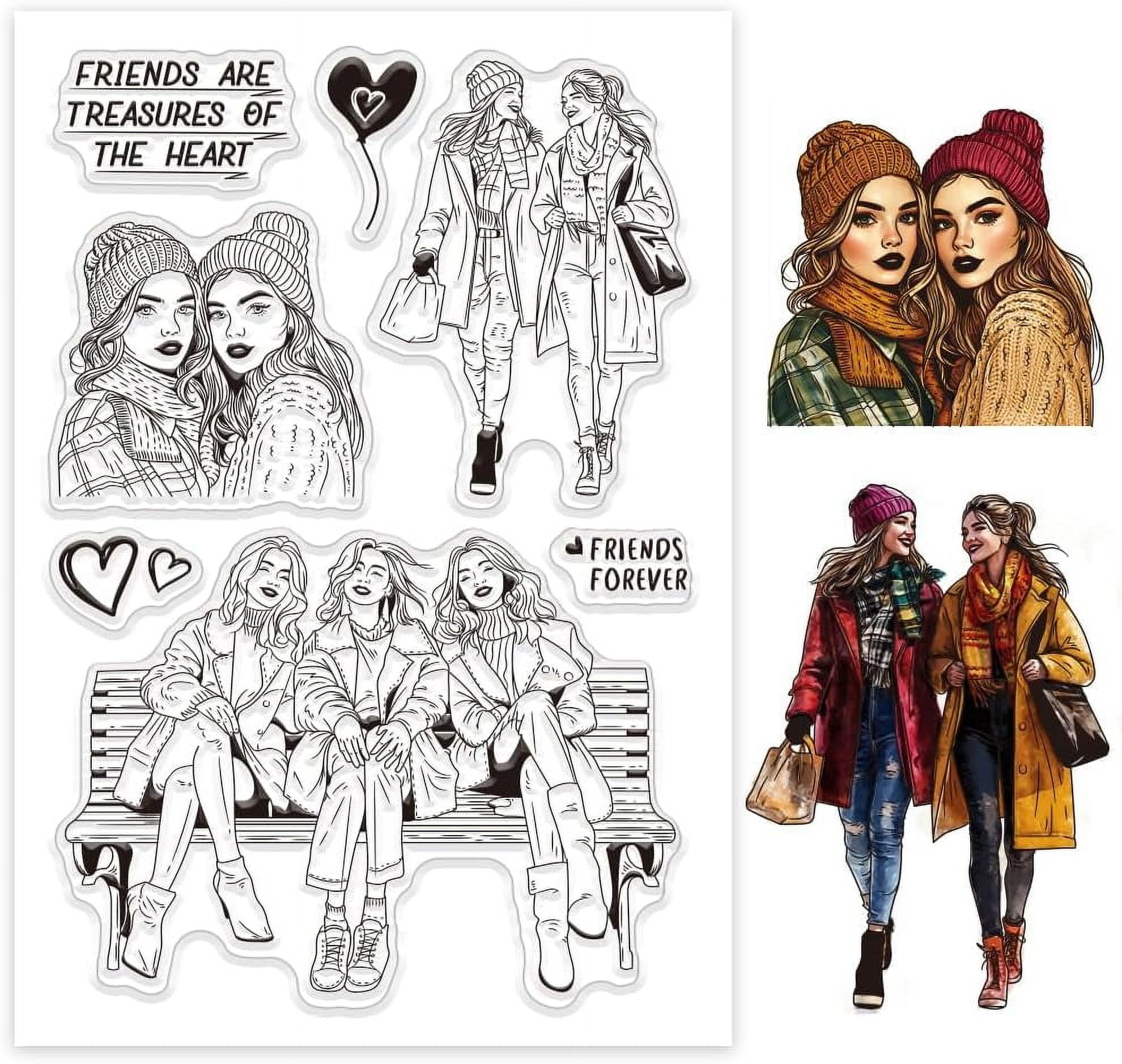 Bestie Clear Stamps for Card Making - Lady Transparent Silicone Stamps ...