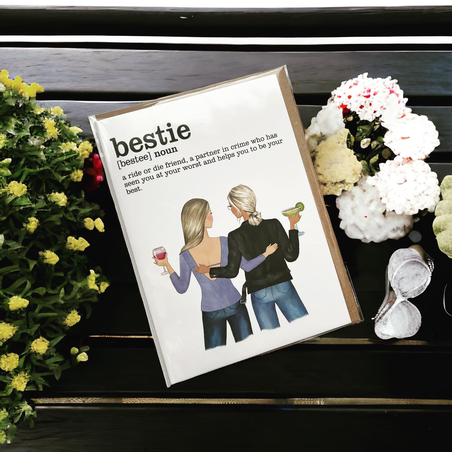 Bestie Definition Greeting Card - Heartfelt Card for Friends - Blank ...