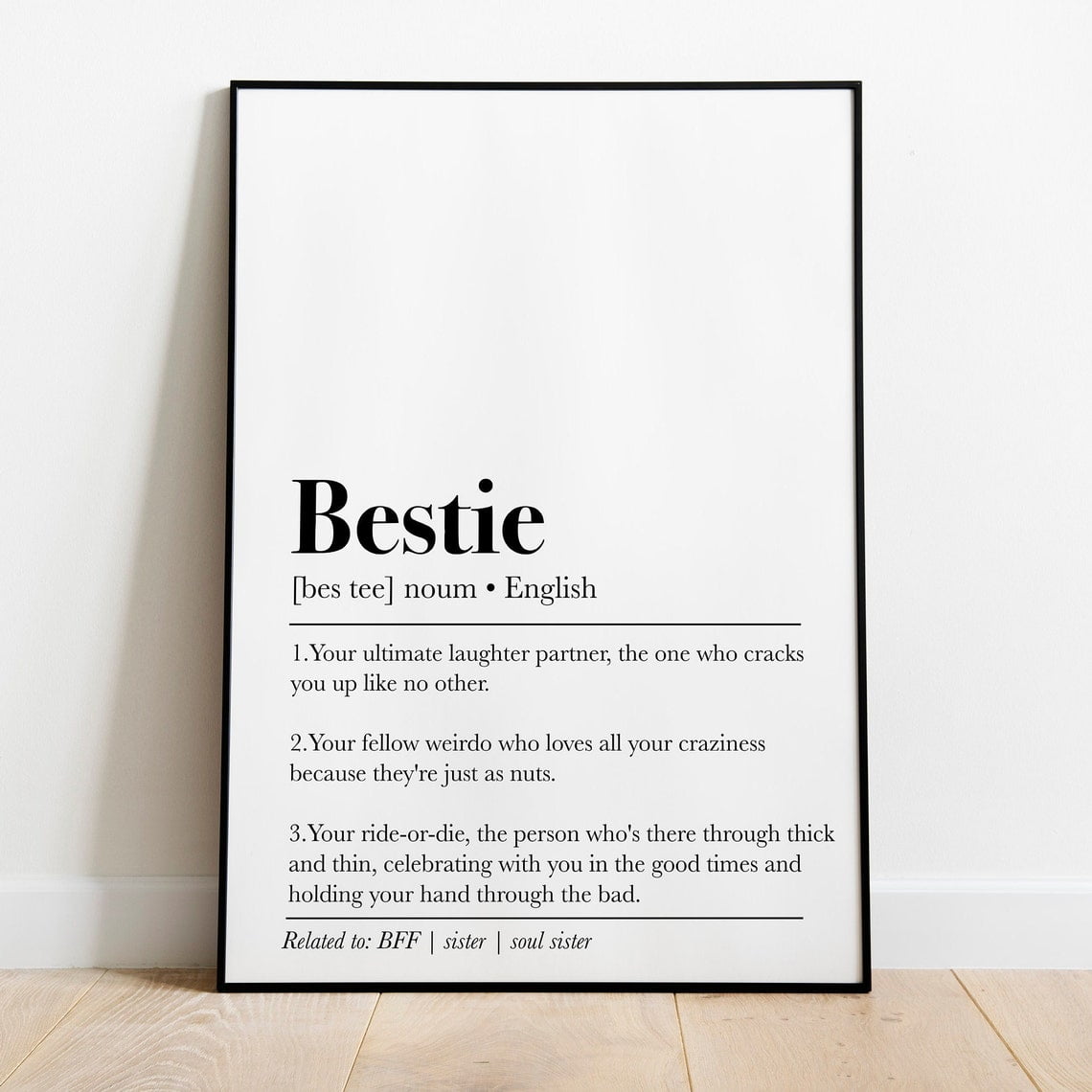 Bestie Definition Print, Bestie Wall Art, Bestie Printable Art, Bestie ...