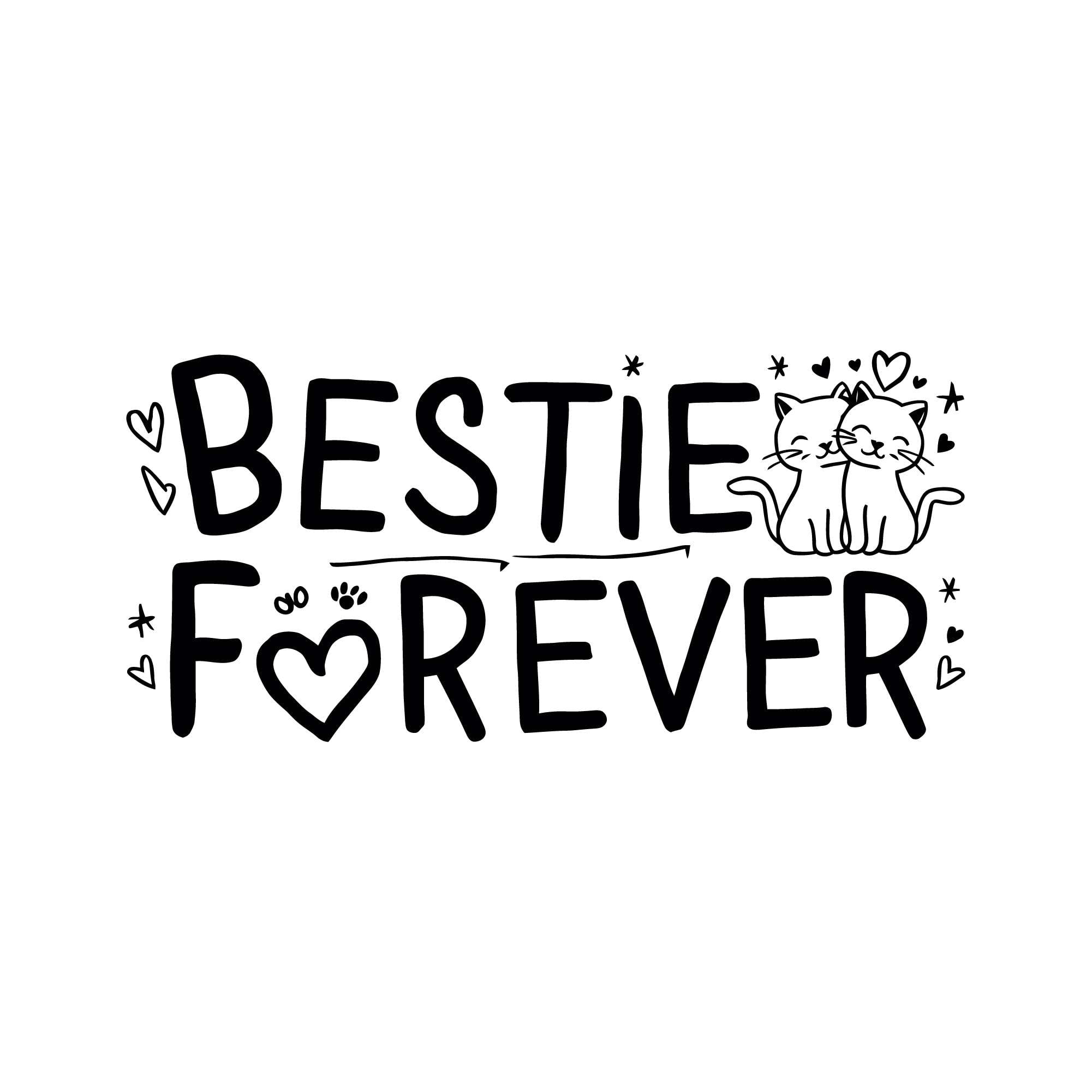 Bestie Forever Loyal Truly Loved Caring Friendship Quote Wall Art ...
