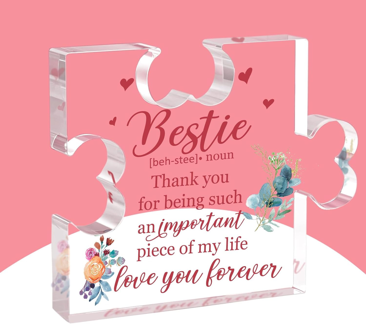 Bestie Gifts For Women, Best Bestie Gifts Engraved Puzzle Piece ...