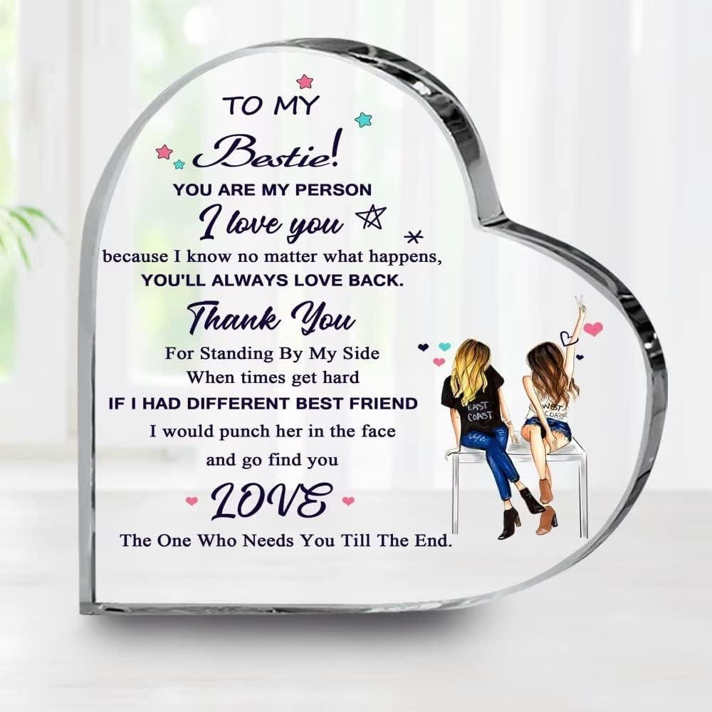 Bestie Heart Acrylic Plaque Friendship Gift for Women You Are My Person ...