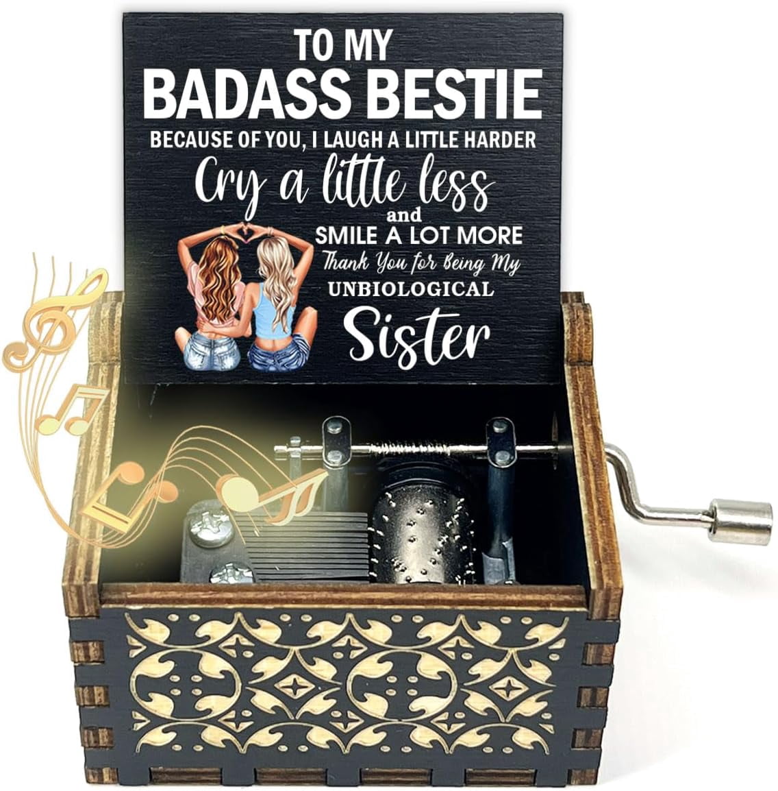 Bestie Music Box Gift, You are My Sunshine Hand Crank Wooden Musical ...