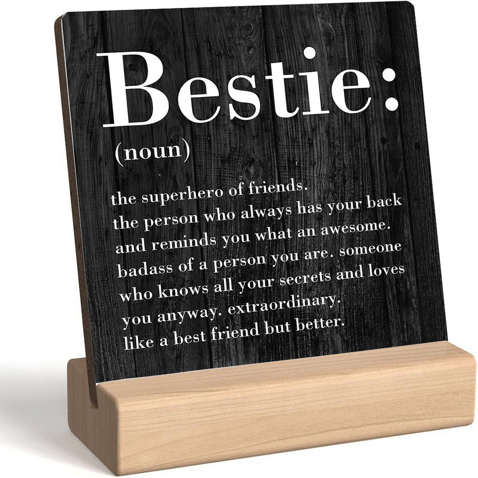 Bestie Noun Bestie Gifts Desk Decor Wooden Sign Friendship Gifts For ...