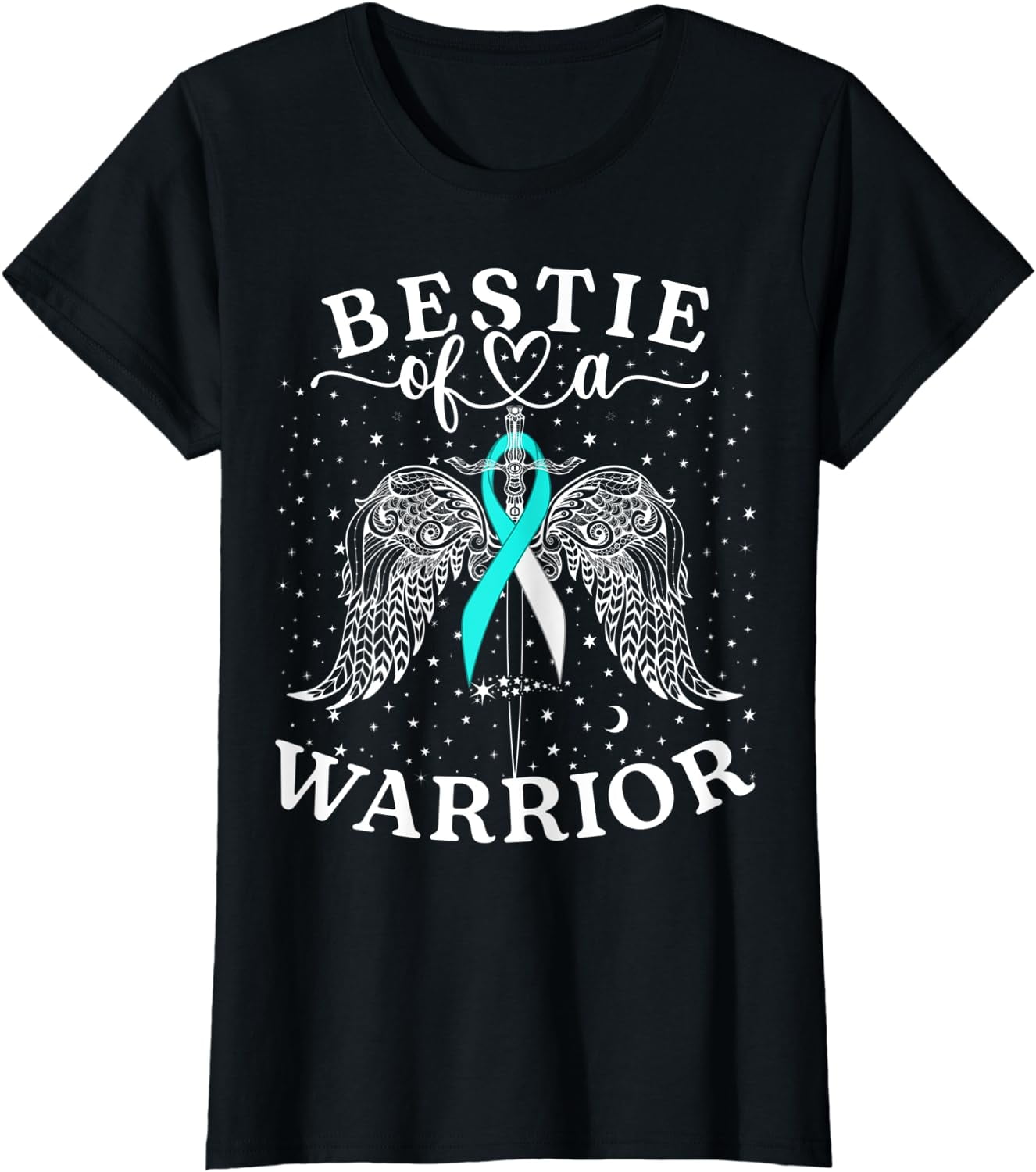 Bestie Of A Warrior Cervical Cancer Awareness Support Squad T-Shirt ...