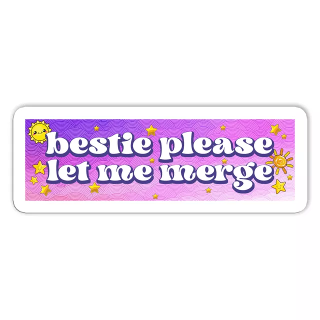 Bestie Please Let Me Merge Sticker Quote Sticker Phone Decal Water ...