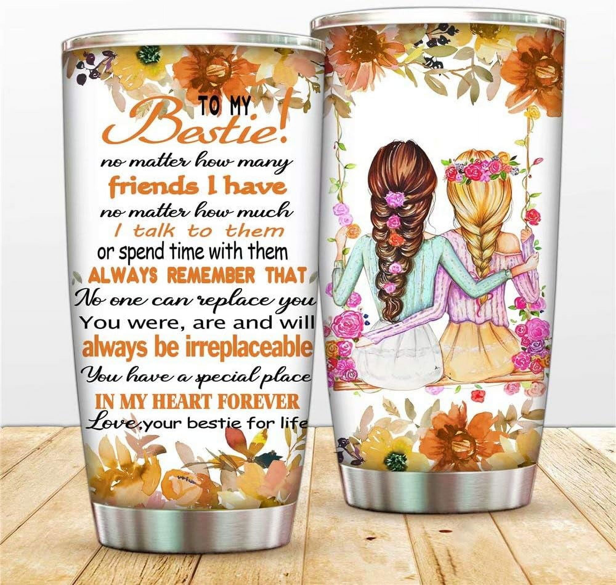 Bestie Tumblers Cup Sunflower Best Sister Travel Mug -No One Can ...