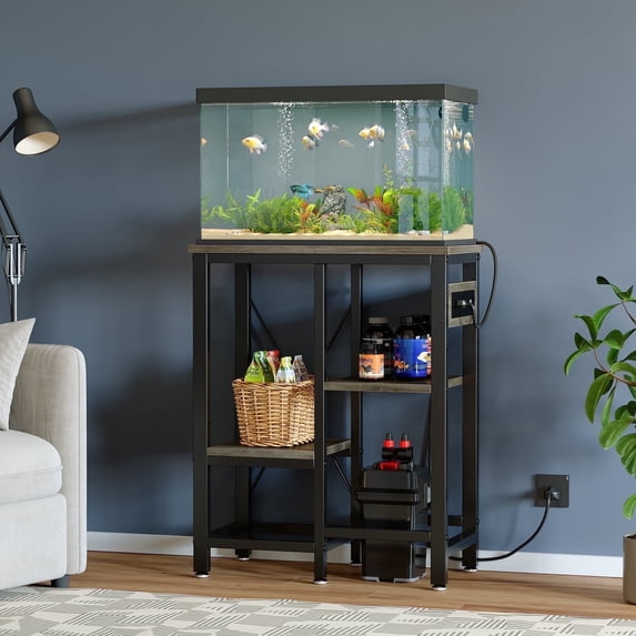 Bestier 10 Gallon Fish Tank Stand, Metal Aquarium Rack, 3-Tier with ...