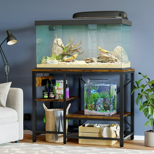Bestier 40-50 Gallon Fish Tank Stand with Power Outlets, 3-Tier Heavy ...