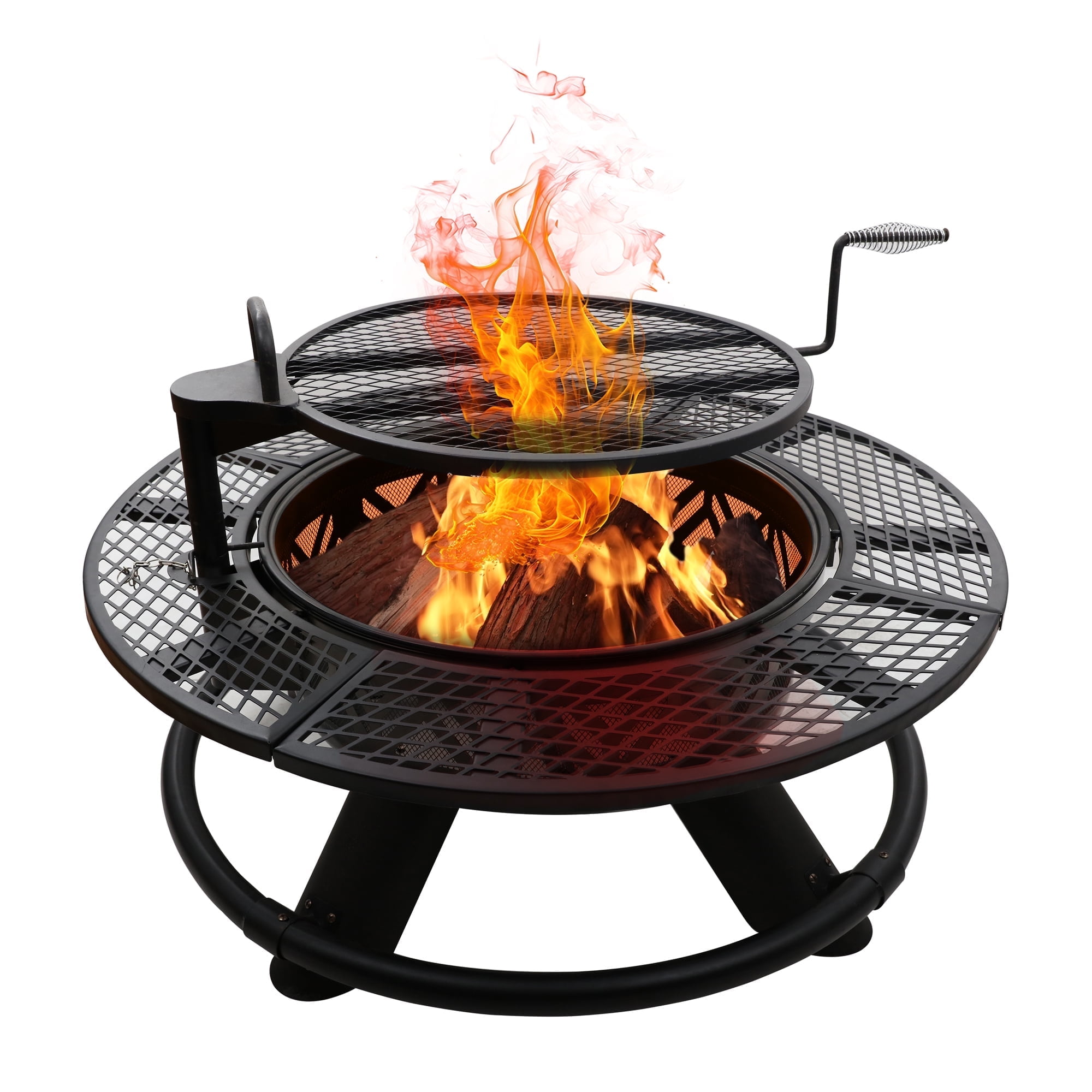 Bestier 47" Fire Pit for Outside Wood Burning, Extra Large BBQ Pit with ...