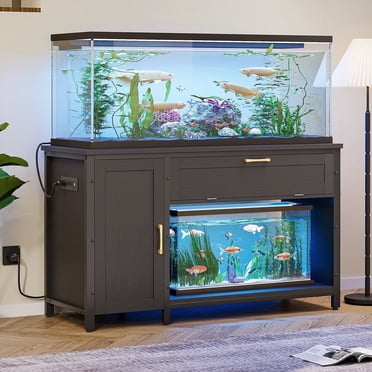 Aheaplus 55-75 Gallon Aquarium Stand with Power Outlets & LED Light ...